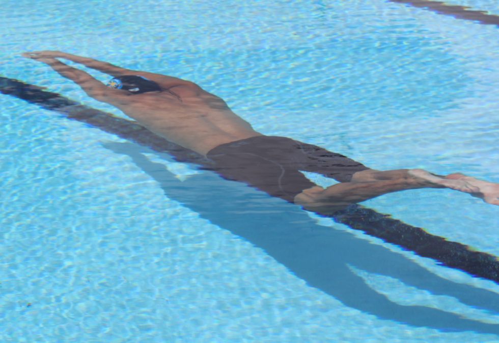 Aaron Saito, first to swim in the newly opened Pearl City District Park ...